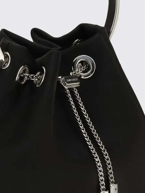 JIMMY CHOO Bucket Bag With Metal Chain Detail - Black
