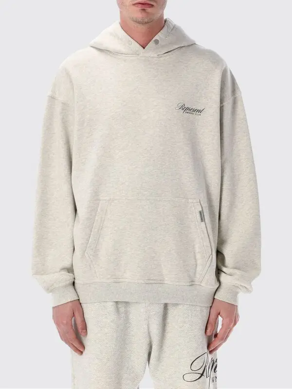 REPRESENT Oversized Graphic Hoodie - Cream