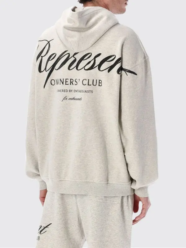 REPRESENT Oversized Graphic Hoodie - Cream