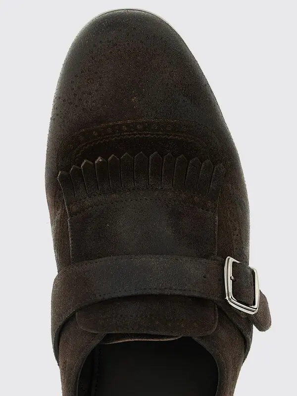 Church's Suede Monk Strap Brogue Shoes - Brown