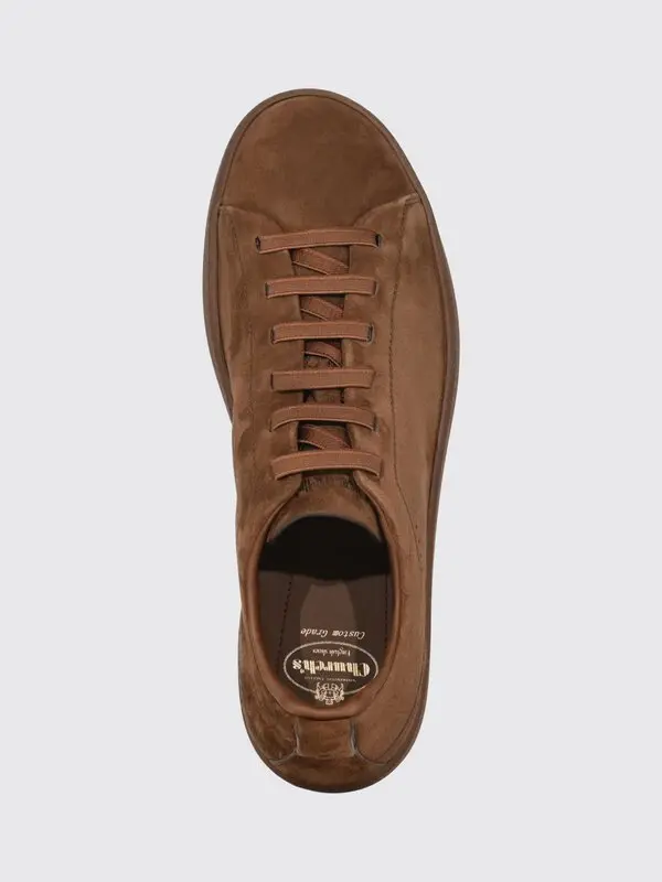 Church's Suede Calf Leather Lace Up Sneakers With Pull Tab - Brown