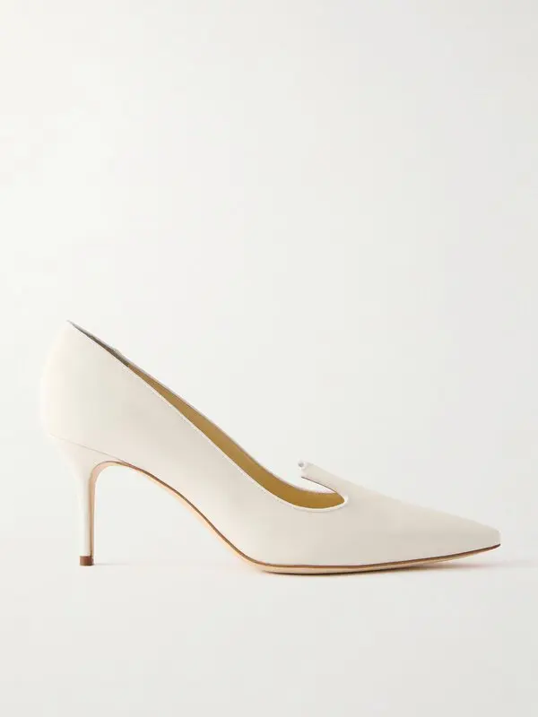 Manolo Blahnik Ralypla 70 Crepe De Chine Pumps - Neutrals