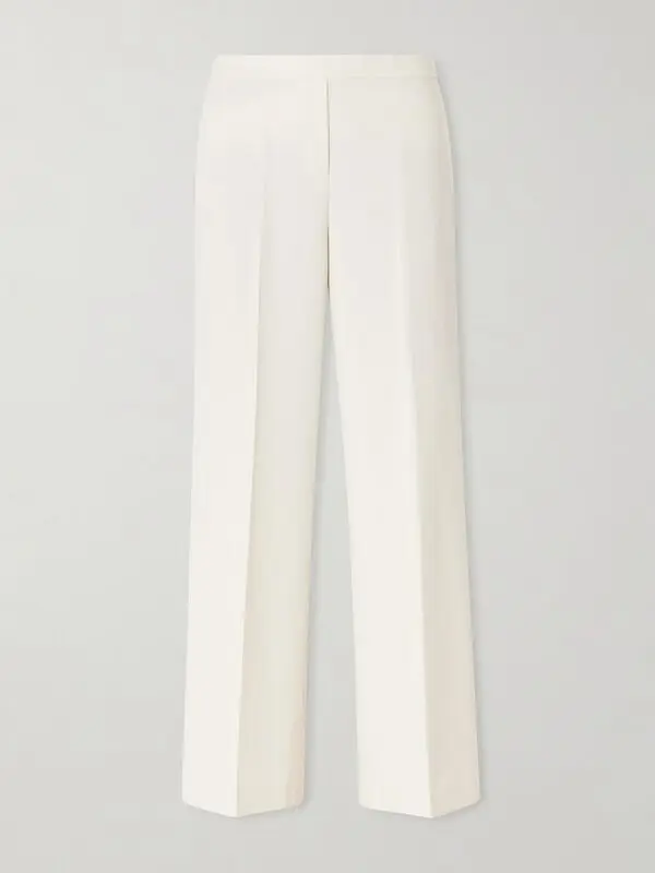 Theory Crepe Straight-leg Pants - Off-white