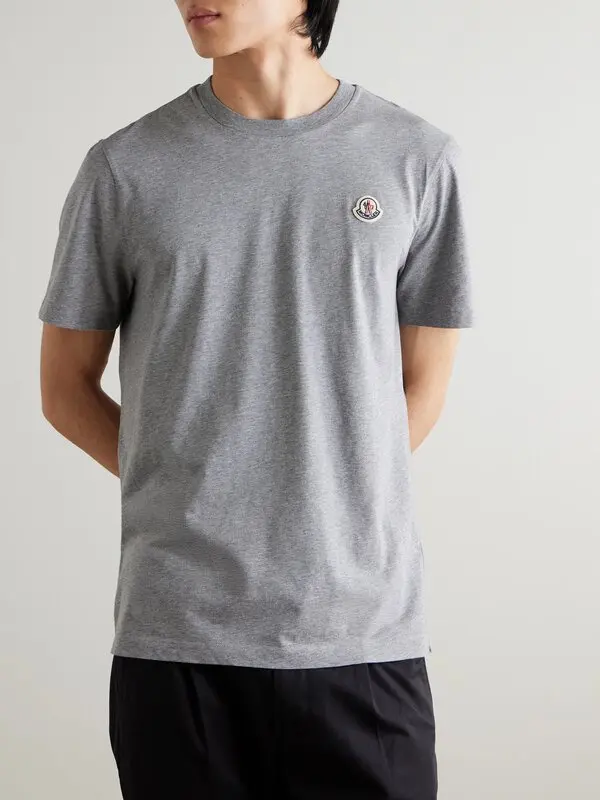 Moncler Three-pack Logo-appliquéd Cotton-jersey T-shirts - Multi
