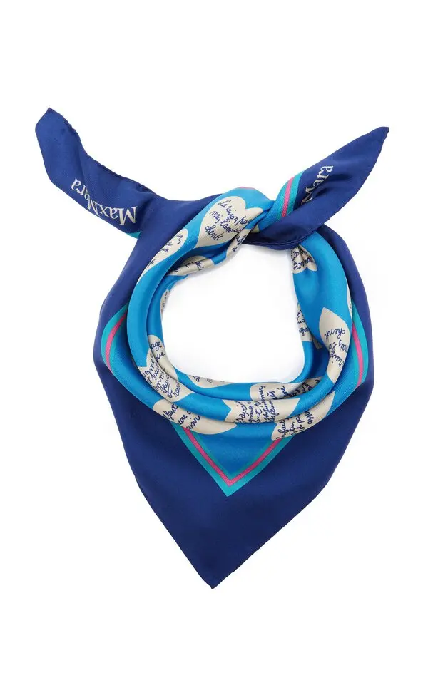 Max Mara Silk Foulard - Navy