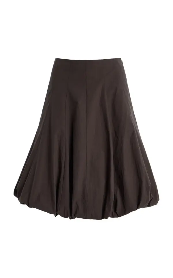 Proenza Schouler White Label Kyra Rumpled Cotton Midi Skirt - Brown