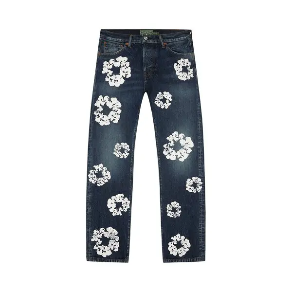 DENIM TEARS Straight Cotton Wreath Denim Pant