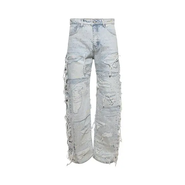 WHO DECIDES WAR Ultra Flare Distressed Denim