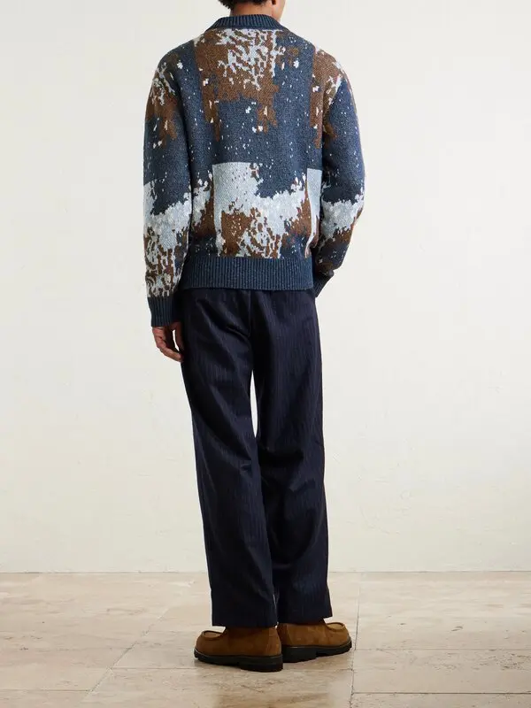 Officine Générale Terry Jacquard-knit Cardigan
