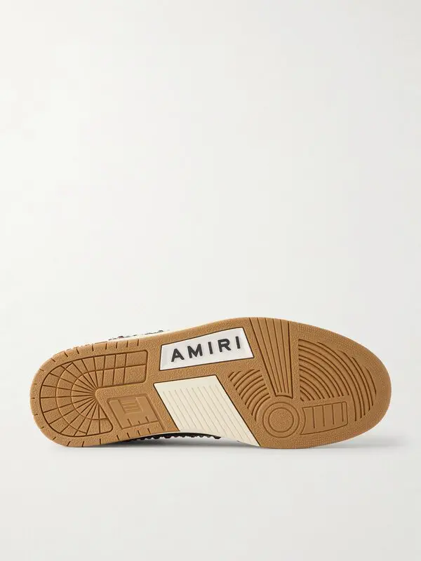 Amiri Skel-top Studded Denim Sneakers - Black