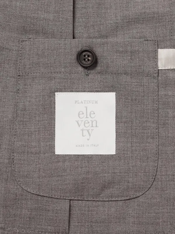 Eleventy Wool-blend Suit Jacket - Gray