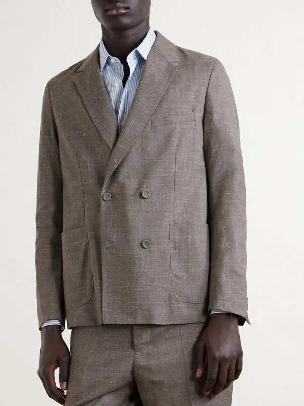 Officine Générale Leon Wool, Silk And Linen-blend Suit Jacket