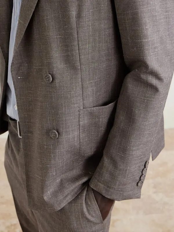 Officine Générale Leon Wool, Silk And Linen-blend Suit Jacket