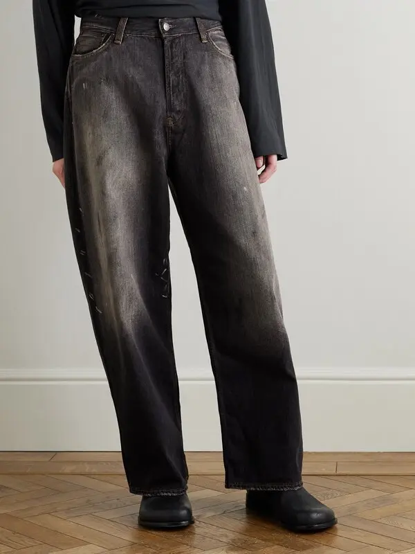 Acne Studios Paint-splattered Wide-leg Jeans