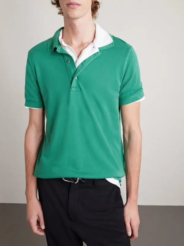 TOM FORD Slim-fit Lyocell And Cotton-blend Piqué Polo Shirt