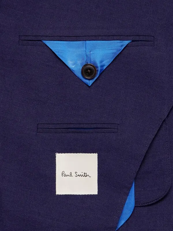 Paul Smith Double-breasted Wool And Linen-blend Blazer