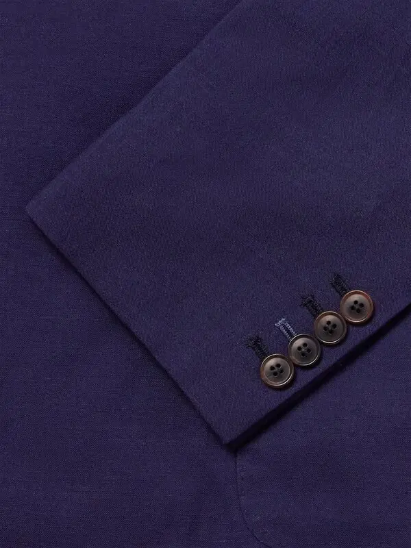 Paul Smith Double-breasted Wool And Linen-blend Blazer