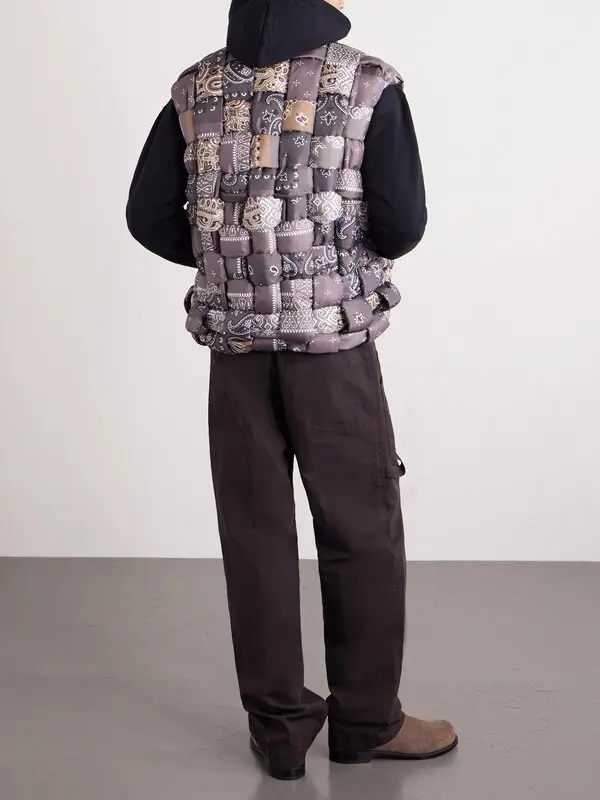 Kapital Quilted Patchwork Bandana-print Gilet - Brown