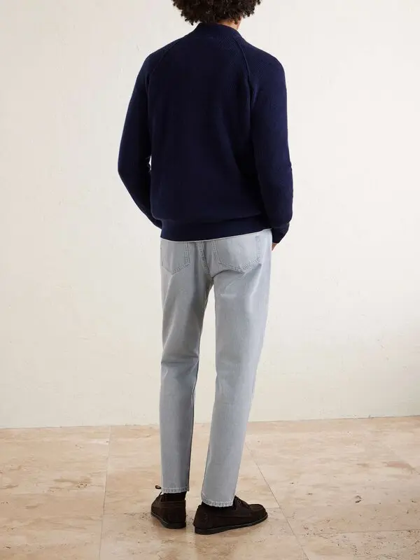 Eleventy Cashmere Zip-up Sweater - Navy