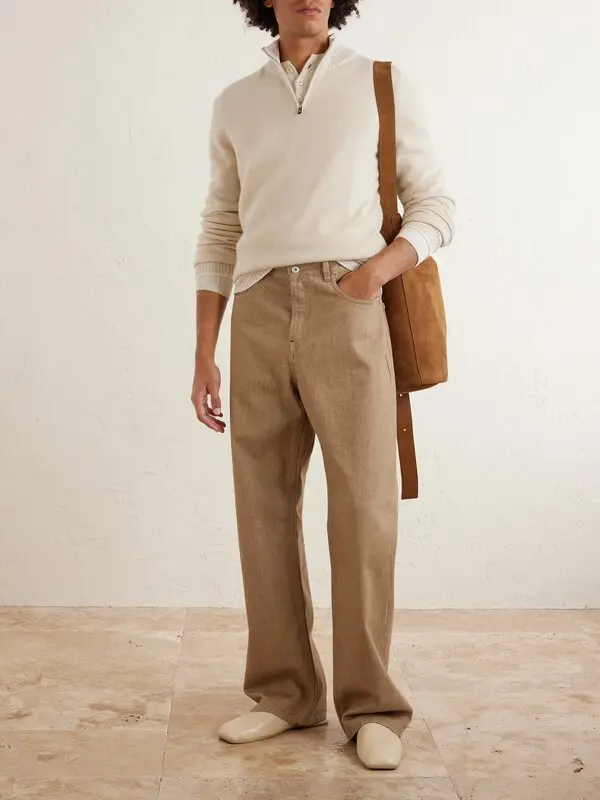 Fedeli Cashmere Half-zip Sweater - Neutrals