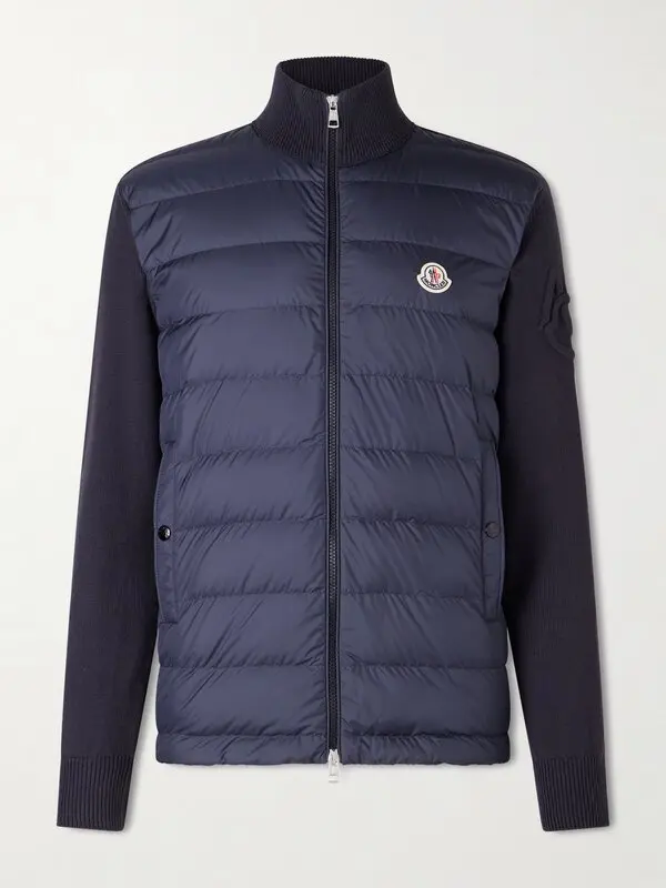 Moncler Panelled Zip-up Cardigan - Blue