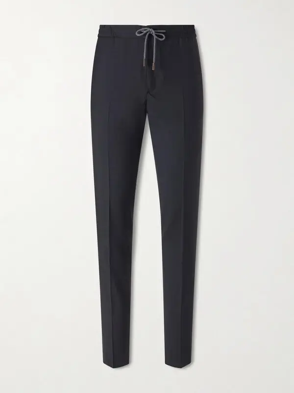 SLOWEAR Slim-leg Virgin Wool Drawstring Trousers