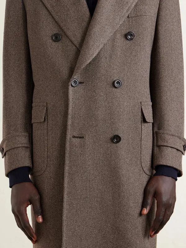 Thom Sweeney Wool-twill Double-breasted Overcoat