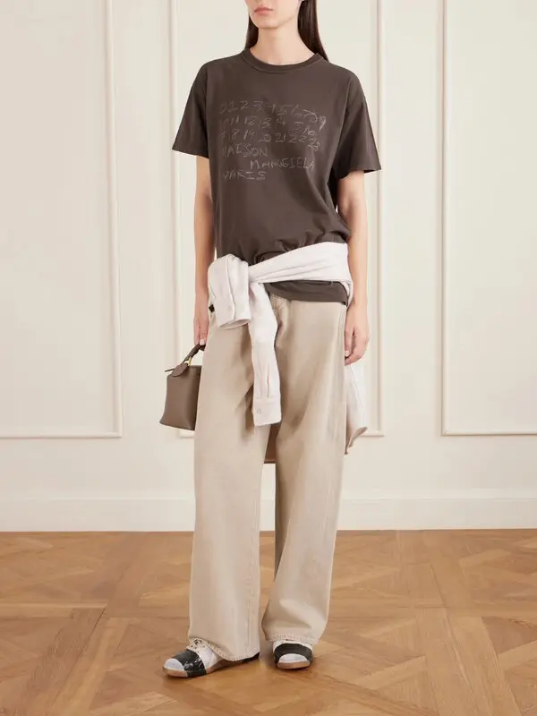 MAISON MARGIELA Replica Leather And Suede Sneakers - Neutrals