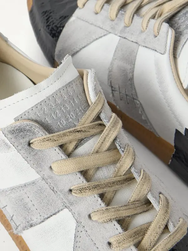 MAISON MARGIELA Replica Leather And Suede Sneakers - Neutrals