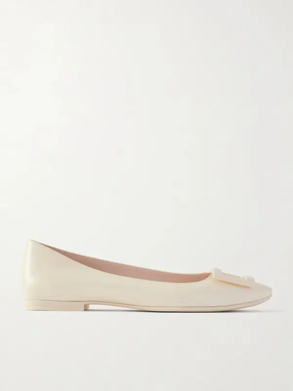 ROGER VIVIER Gommettine Patent-leather Ballet Flats - Neutrals