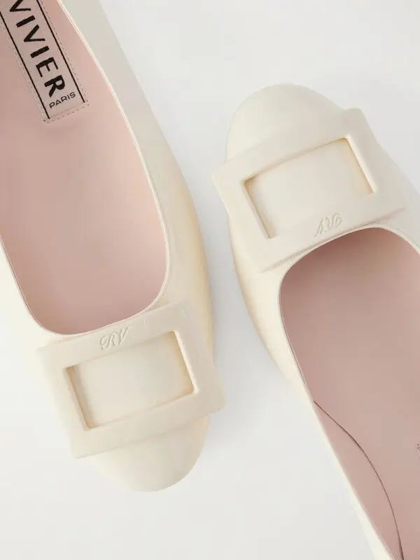 ROGER VIVIER Gommettine Patent-leather Ballet Flats - Neutrals