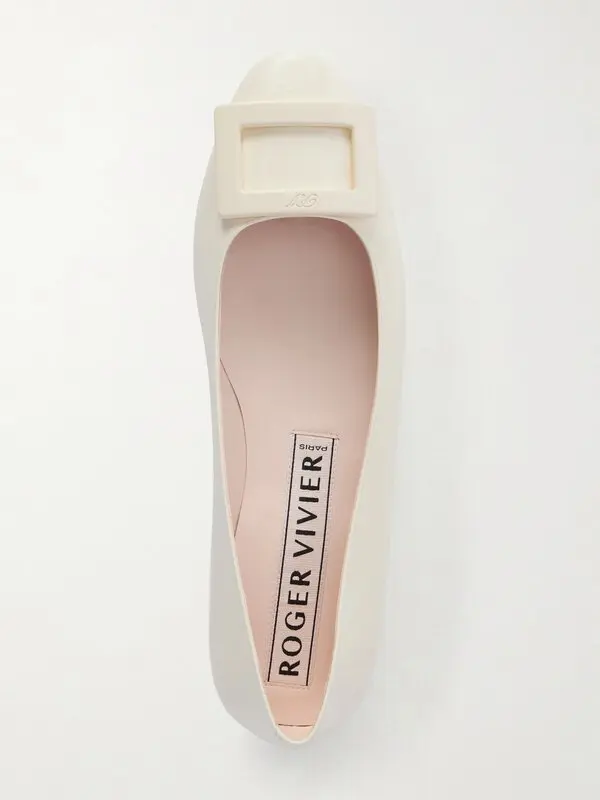 ROGER VIVIER Gommettine Patent-leather Ballet Flats - Neutrals