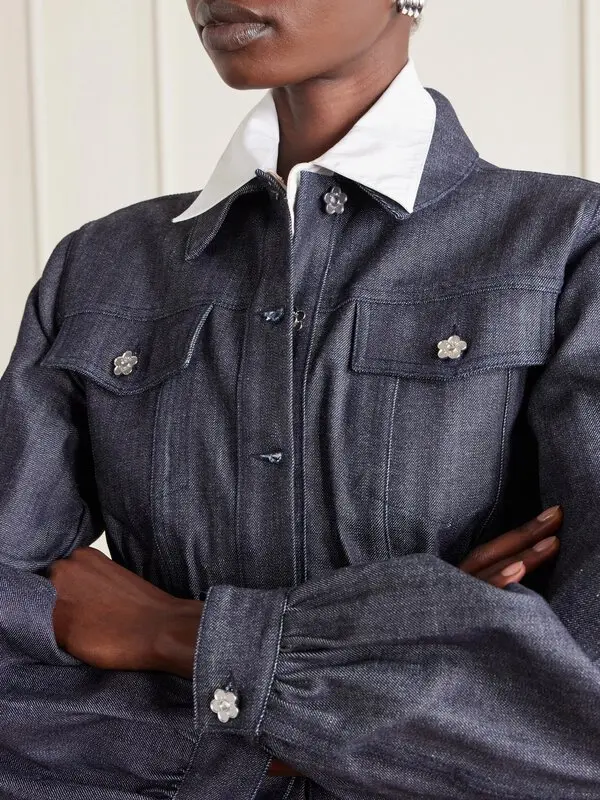 Cecilie Bahnsen Cbcandida Peplum Denim Jacket - Blue
