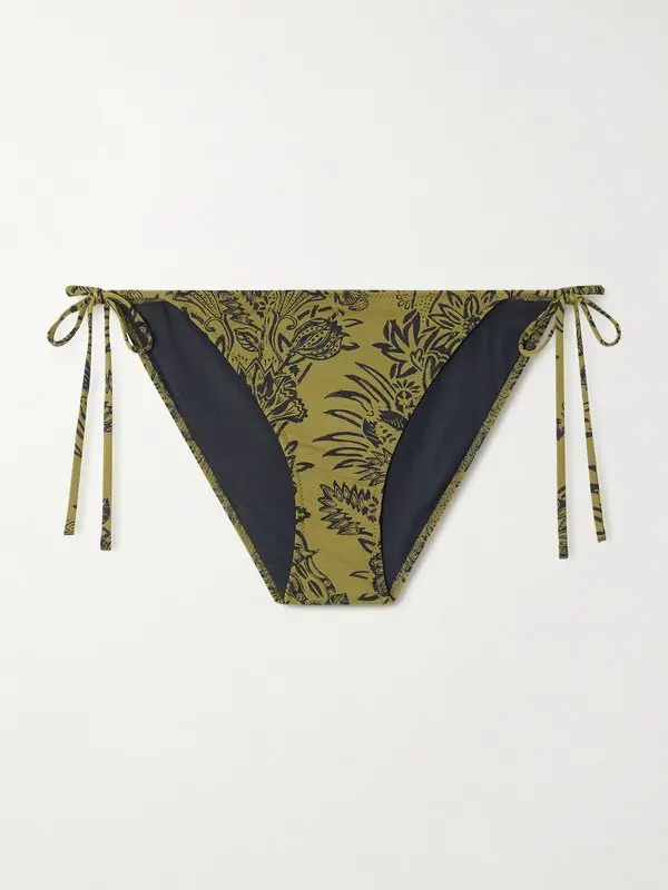 Ulla Johnson Maria Printed Bikini Briefs - Green