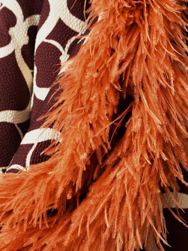 Borgo De Nor Brunetta Feather-trimmed Maxi Dress