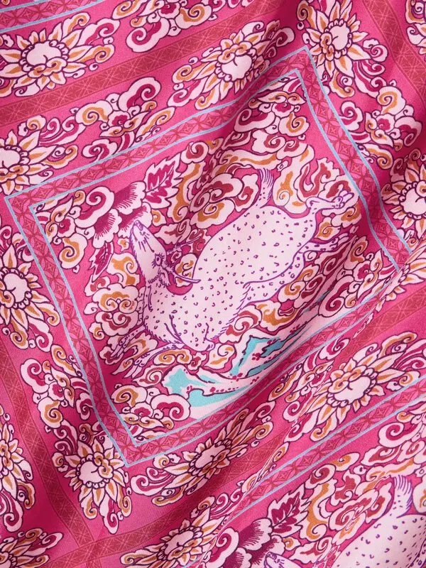 EMPORIO SIRENUSE Jenna Printed Silk Kaftan