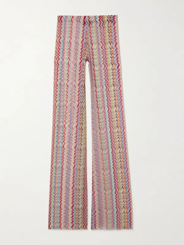 Missoni Striped Stretch-mesh Wide-leg Pants