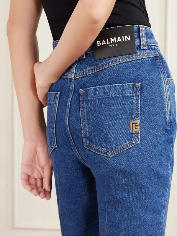 Balmain High-rise Bootcut Jeans - Light Denim
