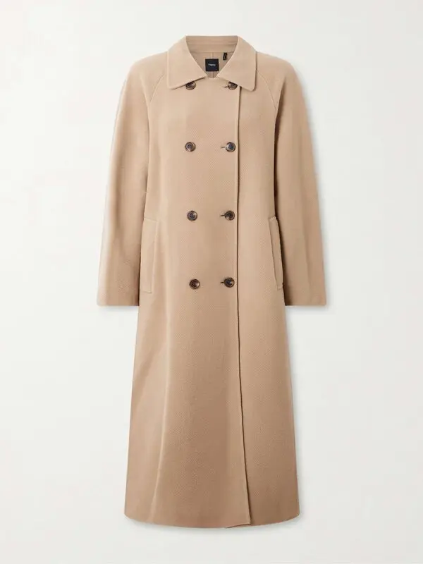 Theory Double-breasted Wool And Cashmere-blend Coat