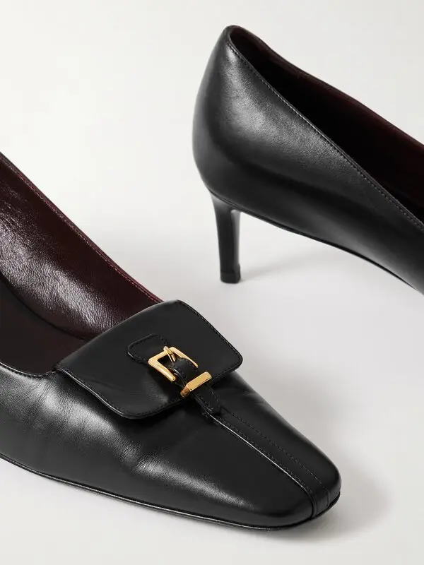 Khaite Celia Pocket Leather Pumps - Black