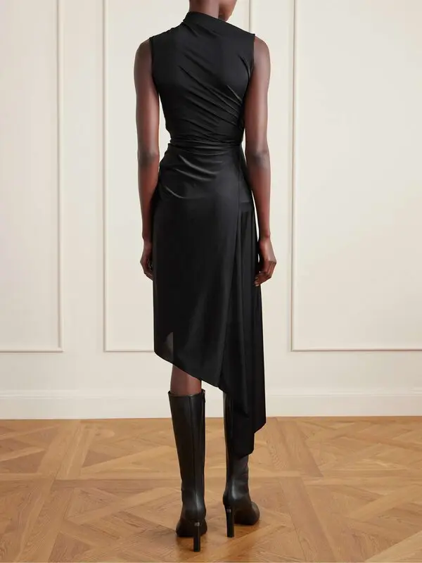 Balenciaga Asymmetric Draped Knotted Dress