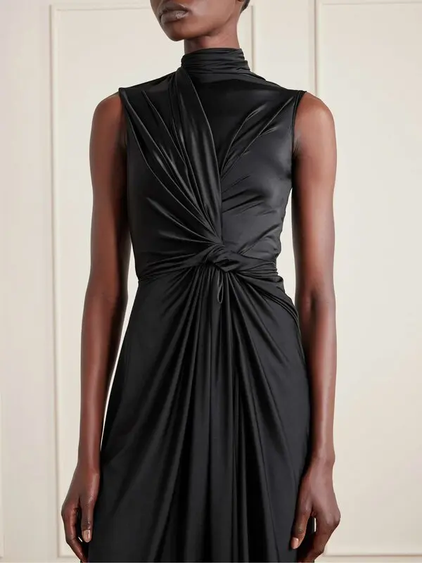 Balenciaga Asymmetric Draped Knotted Dress