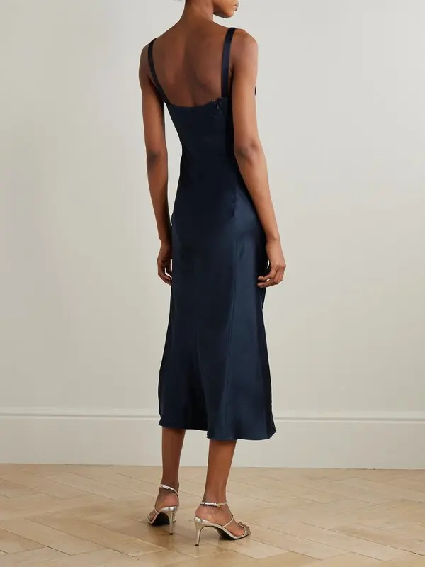 victoria beckham satin slip dress Open-back satin-crepe maxi slip dress - blush