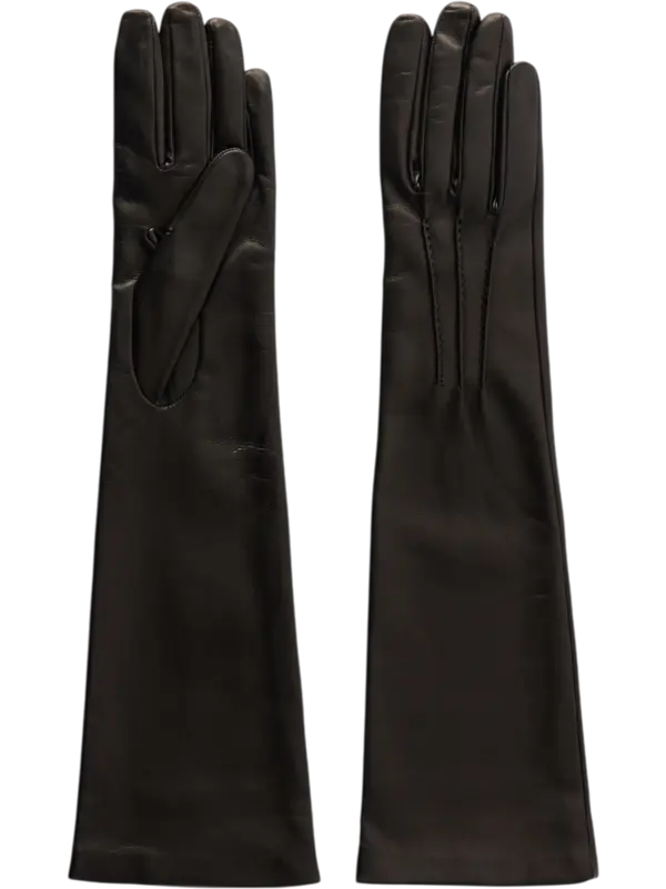 Nour Hammour Leather Gloves - Black