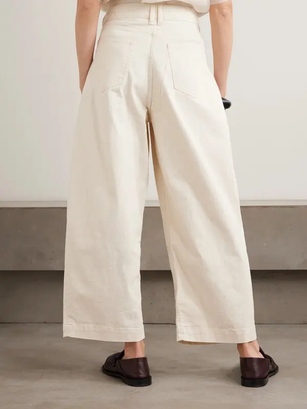 S.S.DALEY Ivy Pleated Cropped Barrel-leg Jeans