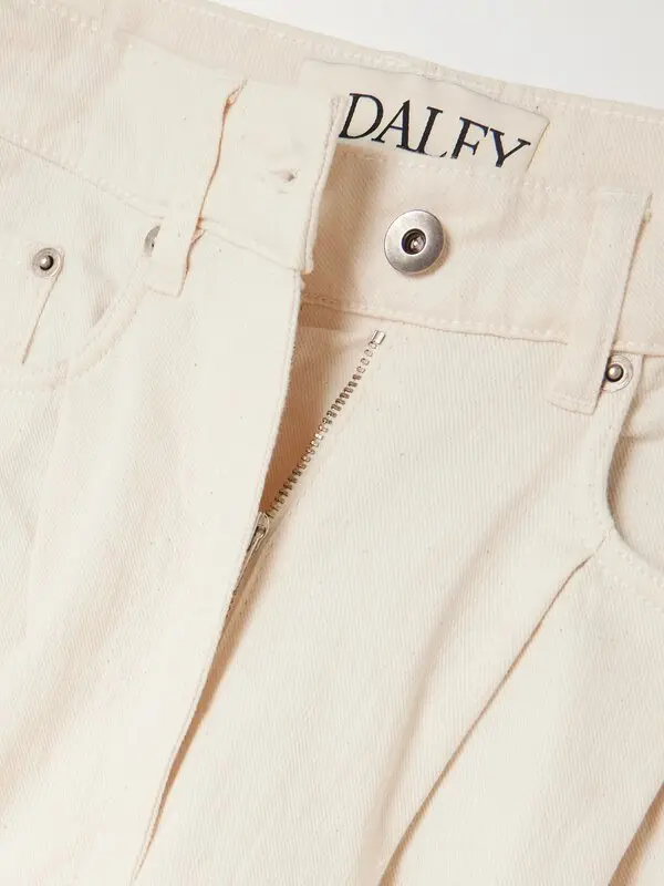 S.S.DALEY Ivy Pleated Cropped Barrel-leg Jeans