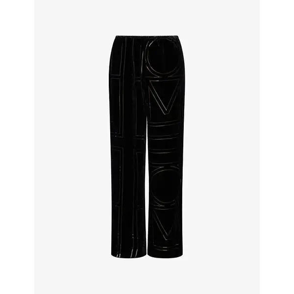 TOTEME Monogram Devoré Silk-blend Trousers