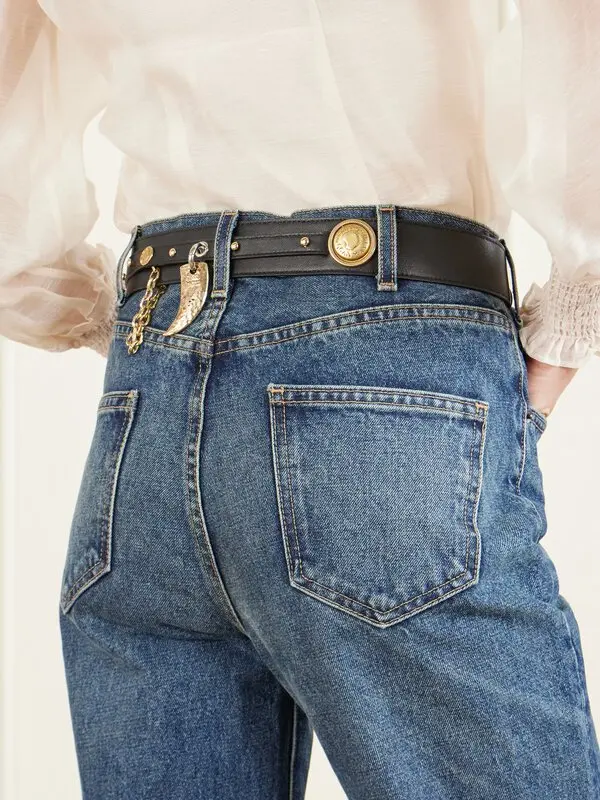 Maison Mayle Del Rio Embellished Leather Waist Belt
