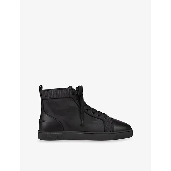 CHRISTIAN LOUBOUTIN Louis Leather High-top Sneakers - Black