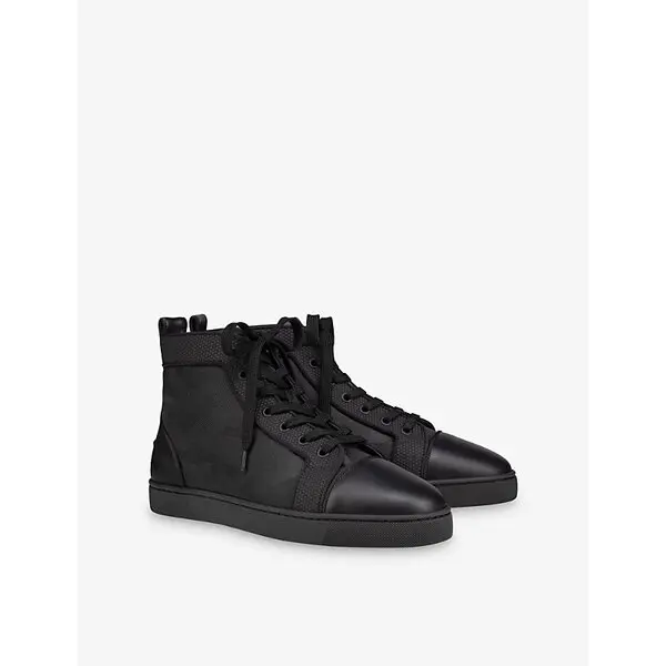 CHRISTIAN LOUBOUTIN Louis Leather High-top Sneakers - Black